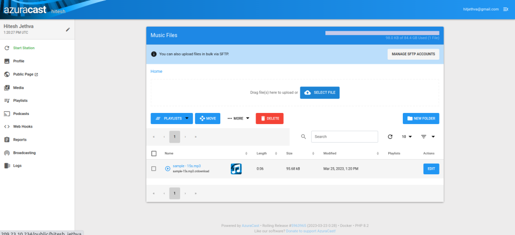 Installing AzuraCast Web Radio Management Suite on Arch Linux